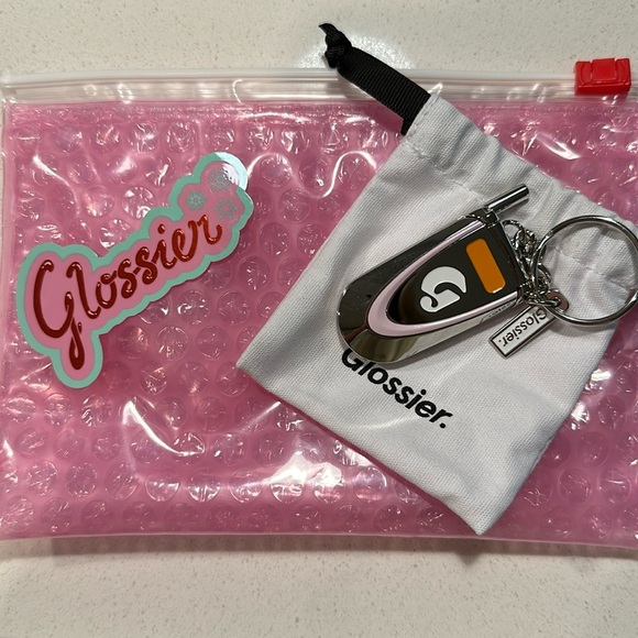 Glossier | Accessories | Glossier Flip Phone Key Chain W Bubble Bag ...